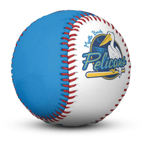 Myrtle Beach Pelicans B-More Sports Light Blue and White Logo Baseball ...